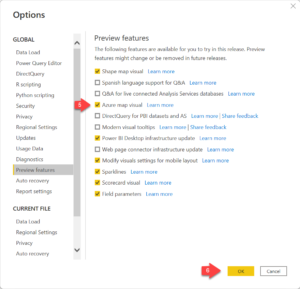 How to enable Power BI’s Preview Features, such as Azure Maps ...